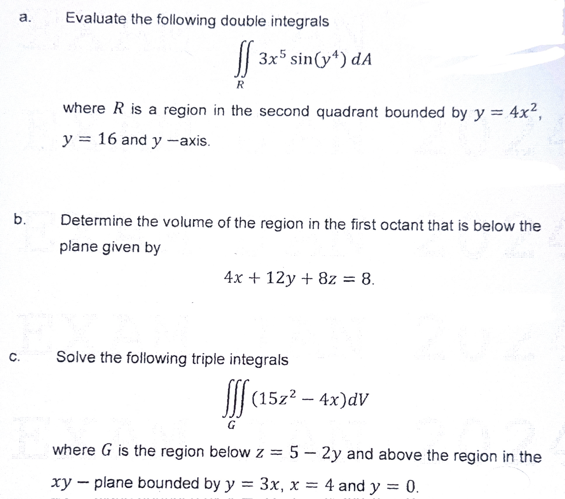 Solved a. ﻿Evaluate the following double | Chegg.com