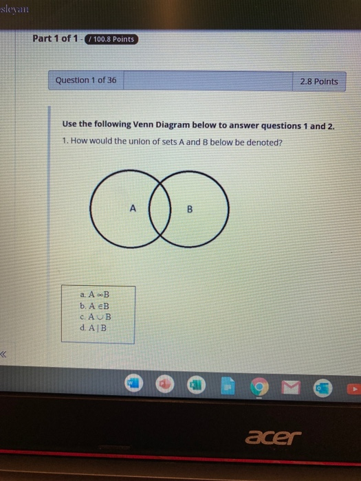 Solved slevan Part 1 of 1 / 100.8 Points Question 1 of 36 | Chegg.com