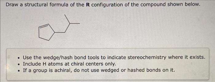 Solved Draw a structural formula of the SR configuration of | Chegg.com