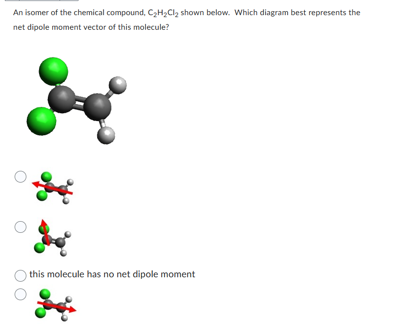 Solved An ﻿isomer of ﻿the chemical compound, C2H2Cl2 ﻿shown | Chegg.com