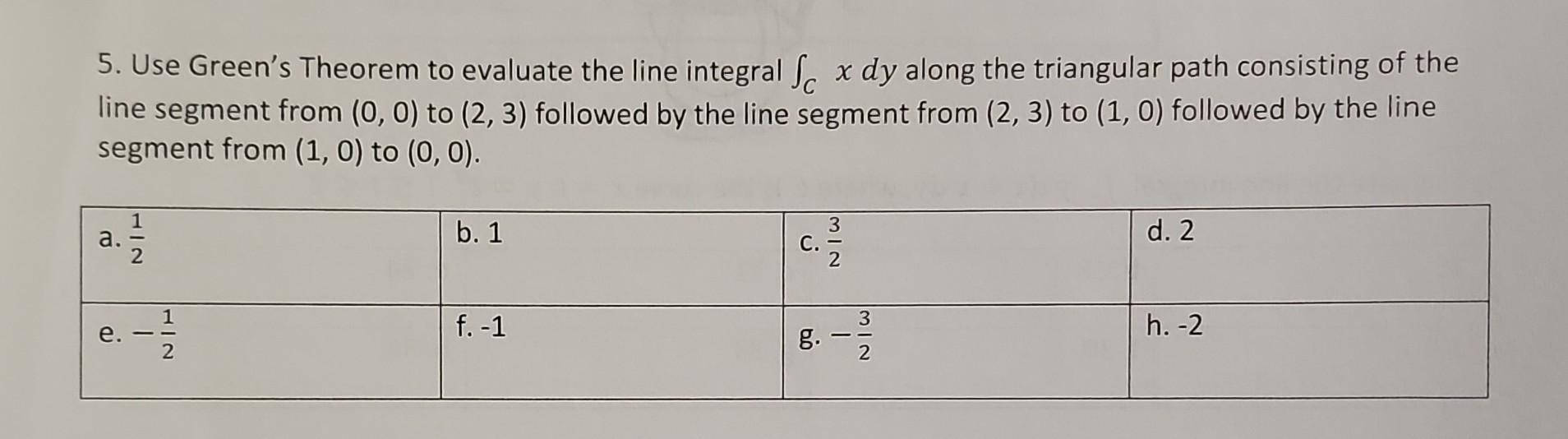 Solved 5. Use Green's Theorem to evaluate the line integral | Chegg.com