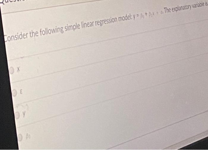 Solved Consider the following simple linear regression | Chegg.com