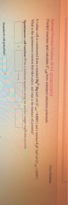 Solved Tutored Practice Problem 20.2.2 cm Predict reaction | Chegg.com