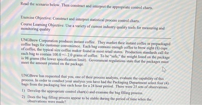 Solved Read the scenario below. Then construct and interpret | Chegg.com