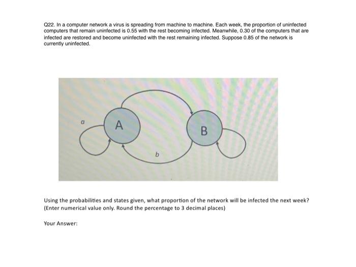 Solved Q22. In a computer network a virus is spreading from | Chegg.com