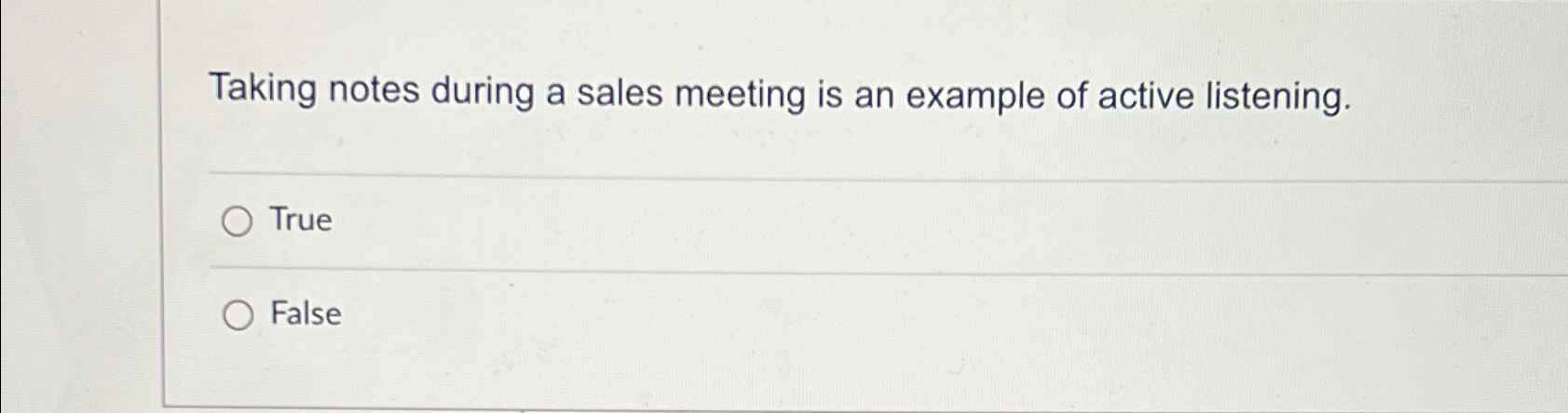 Solved Taking notes during a sales meeting is an example of | Chegg.com