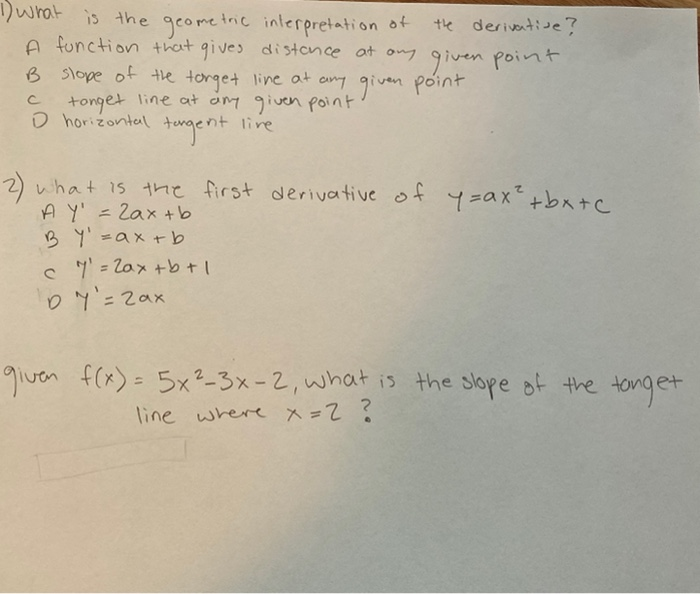 Solved 1) I what is the geometric interpretation of the | Chegg.com