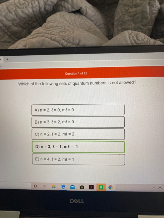 Solved which of the following sets of quantum numbers is not | Chegg.com