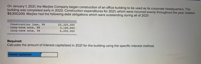Solved On January 1, 2021, the Marjlee Company began | Chegg.com