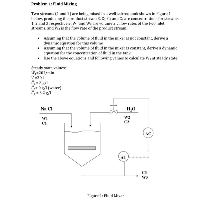 Solved Problem 2: Fluid Mixing Consider Problem 1 of | Chegg.com Solved Problem 2: Fluid Mixing Consider Problem 1 of | Chegg.com