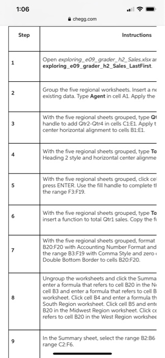 Solved 1:06 chegg.com Step Instructions Open exploring e09 | Chegg.com