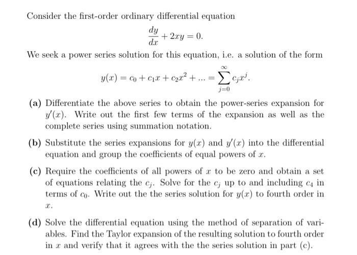 Solved Consider The First Order Ordinary Differential