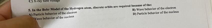 Solved 5. In the Bohr Model of the Hydrogen atom, discrete | Chegg.com
