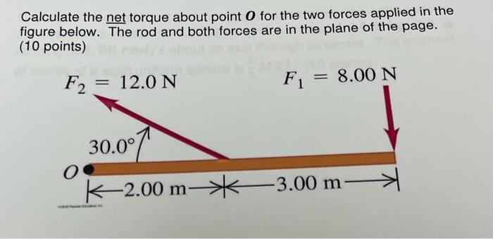 Solved Calculate the net torque about point O for the two | Chegg.com