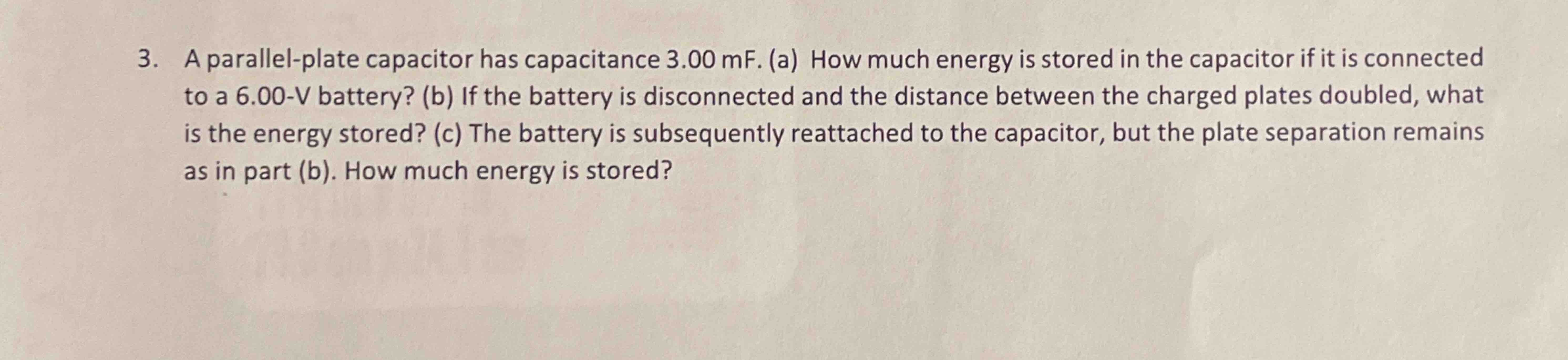 Solved A parallel-plate capacitor has capacitance | Chegg.com