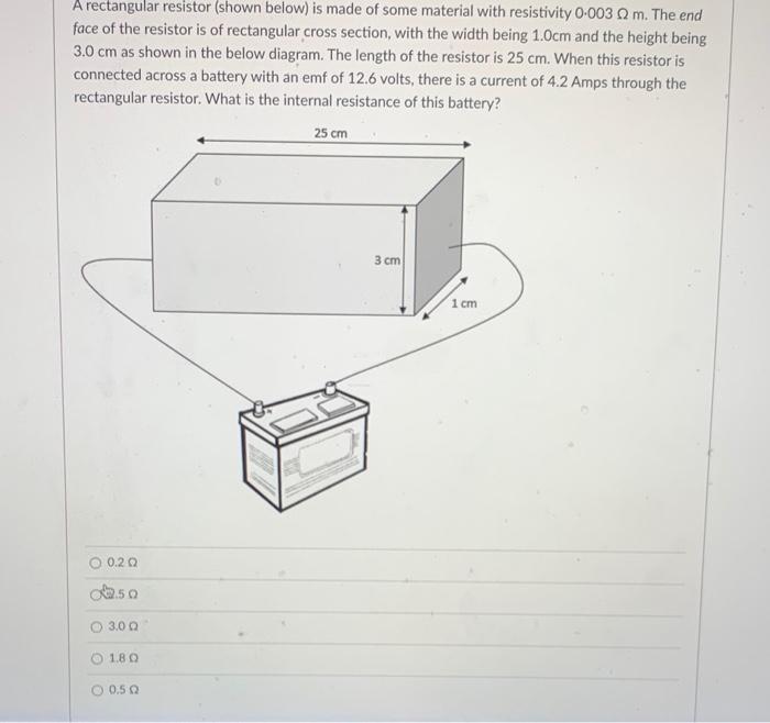 Solved A rectangular resistor (shown below) is made of some | Chegg.com