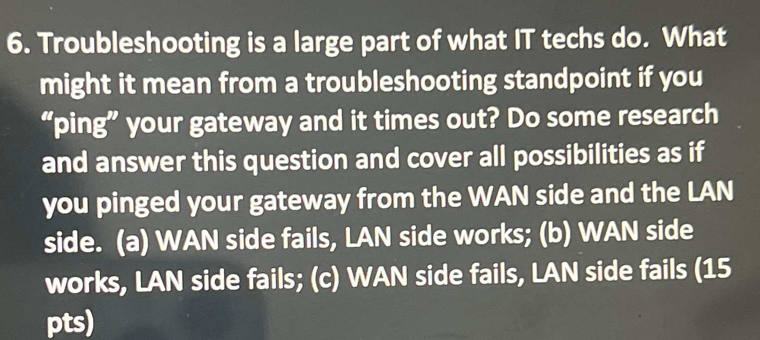 Solved Troubleshooting is a large part of what IT techs do. | Chegg.com