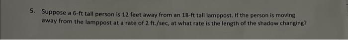 Solved 5. Suppose a 6-ft tall person is 12 feet away from an | Chegg.com