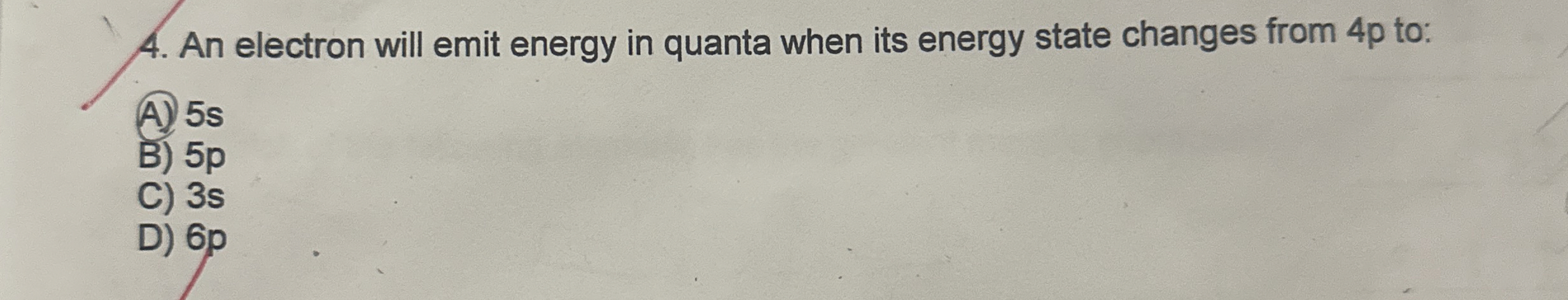 Solved An electron will emit energy in quanta when its | Chegg.com