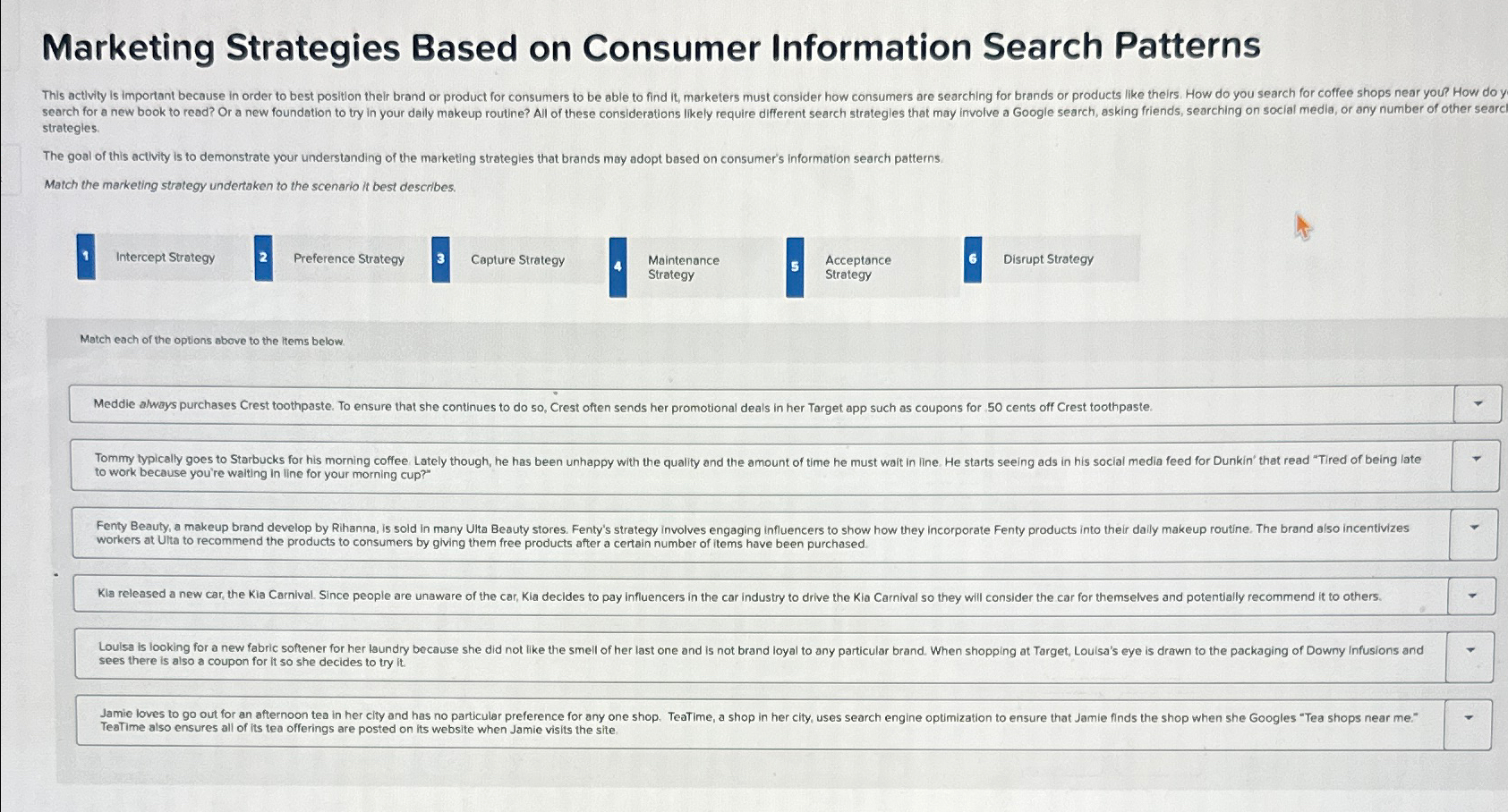 Solved Marketing Strategies Based on Consumer Information | Chegg.com