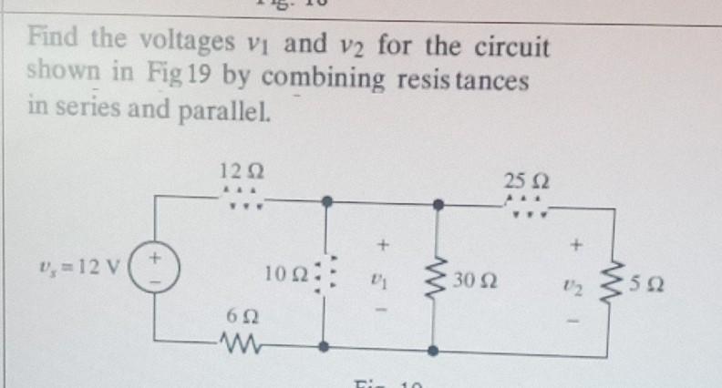 Solved Find the voltages v1 and v2 for the circuit shown in | Chegg.com