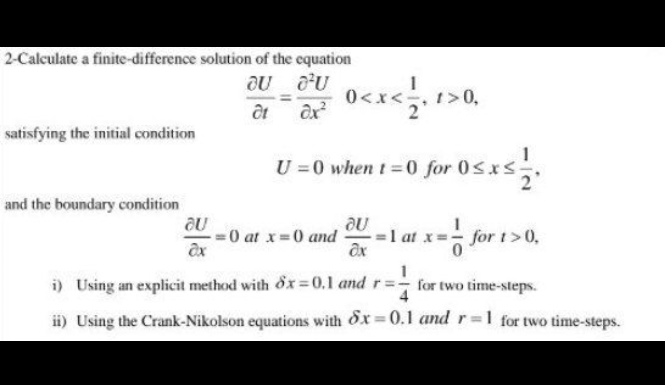 Solved 2-Calculate a finite-difference solution of the | Chegg.com