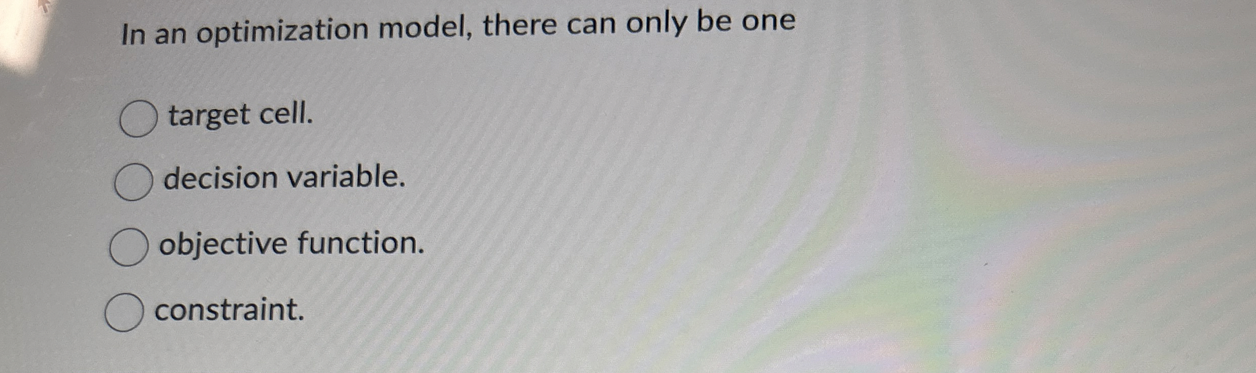 High Quality SOLUTION In an optimization model, there can only be onetarget | Chegg.com