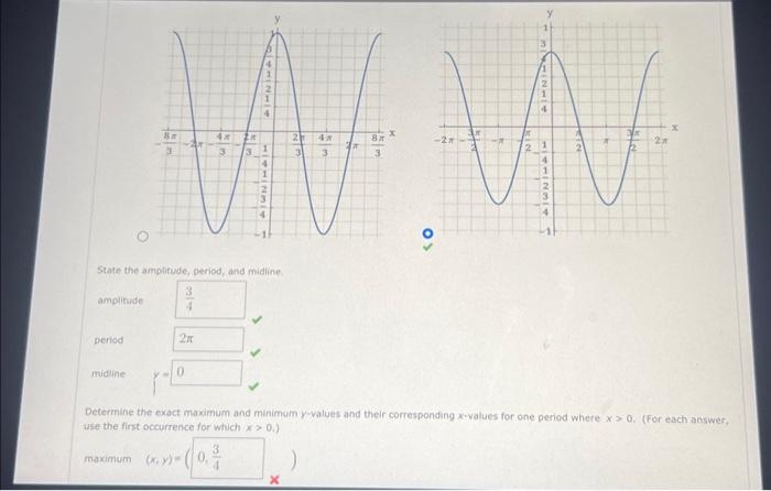 Solved State the amplitude, period, and midline. ampilinde | Chegg.com