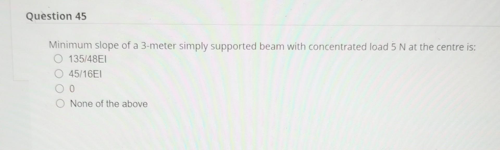 Solved Minimum slope of a 3-meter simply supported beam with | Chegg.com