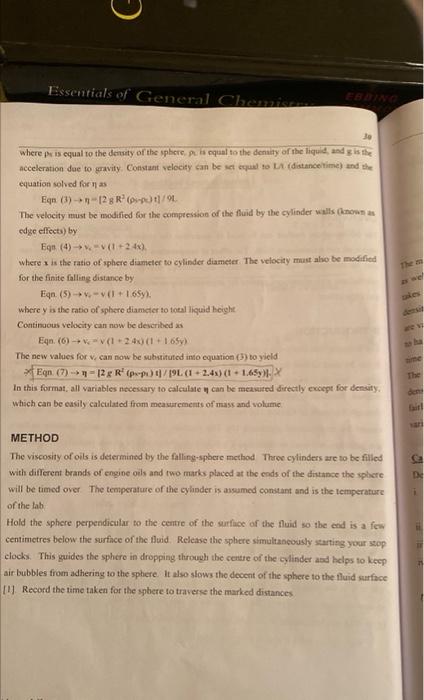 OVERVIEW The falling: sphere method can be used to | Chegg.com