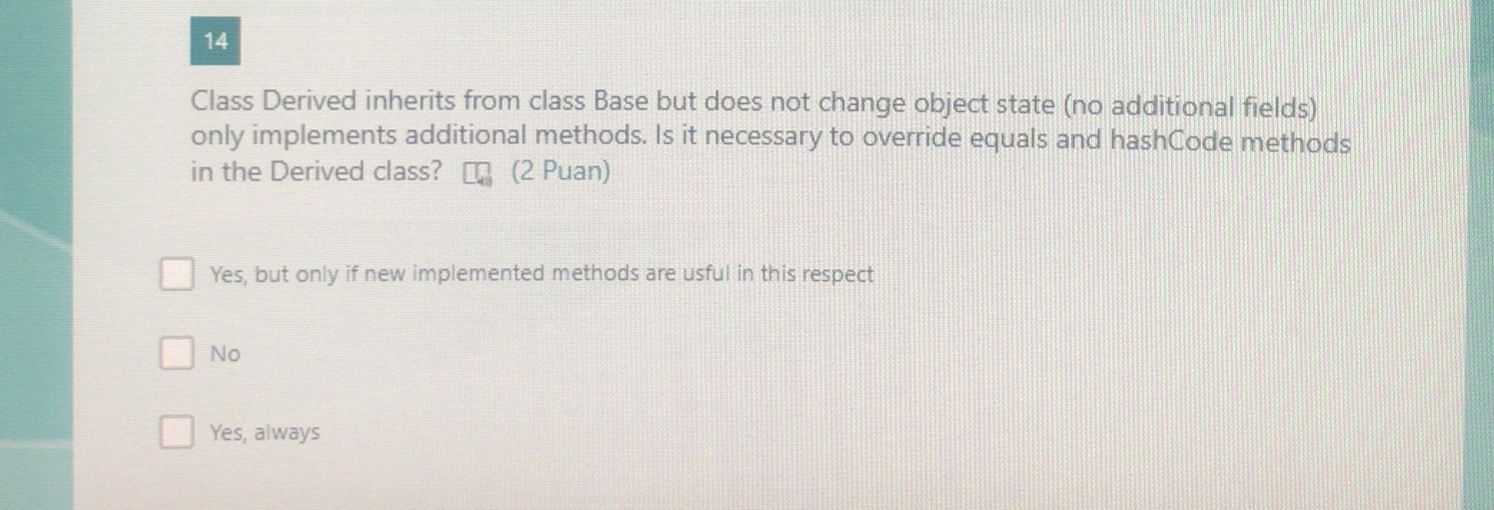 Solved 14Class Derived inherits from class Base but does not | Chegg.com