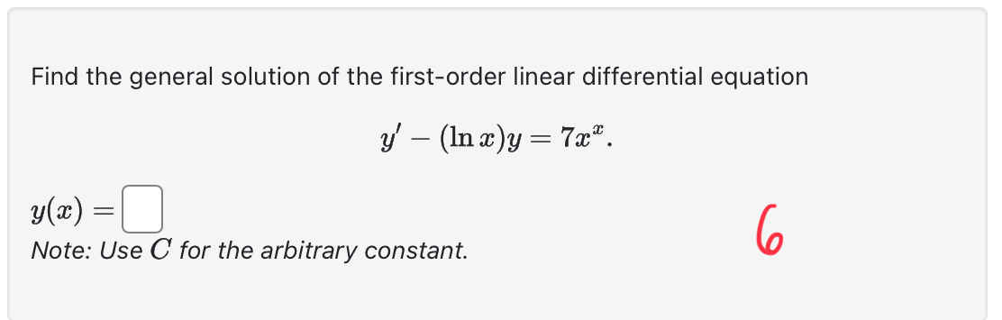 Solved Find the general solution of the first-order linear | Chegg.com