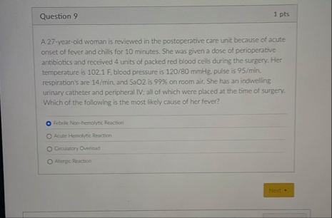 Solved Question 91 ﻿ptsA 27 -year-old woman is reviewed in | Chegg.com