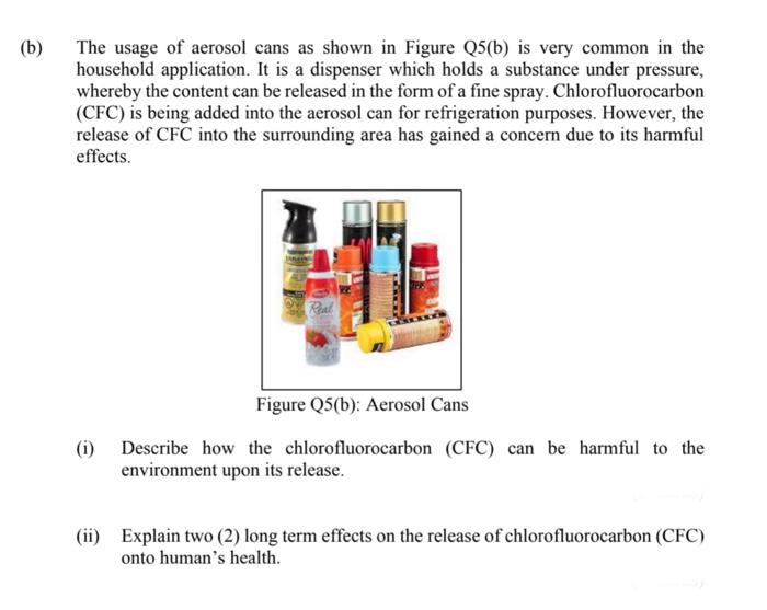 Solved (b) The usage of aerosol cans as shown in Figure | Chegg.com