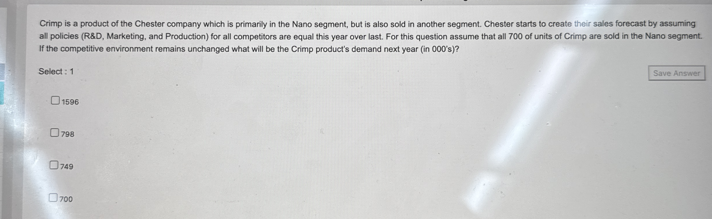 Solved Crimp is a product of the Chester company which is | Chegg.com