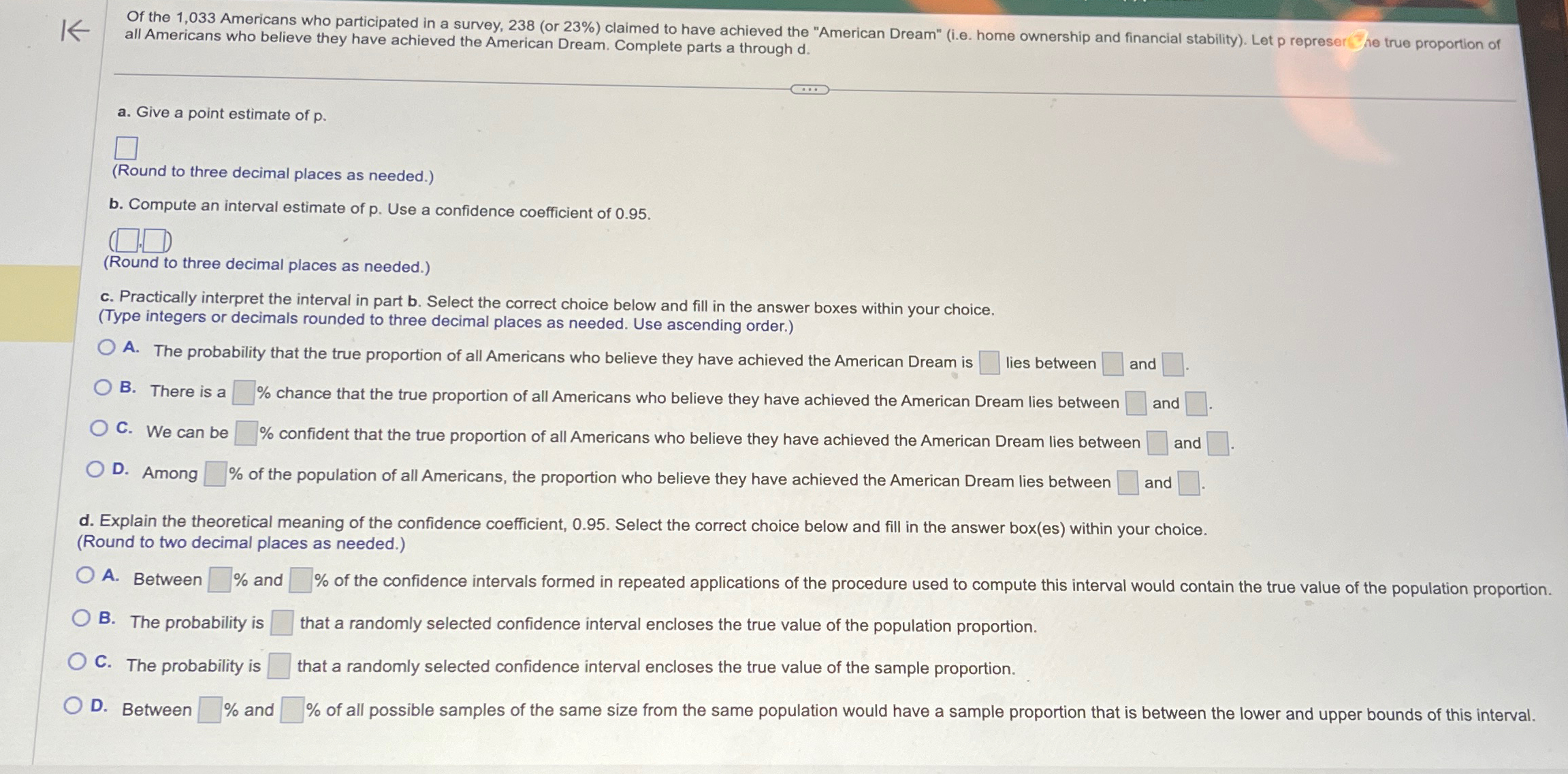 Solved all Americans who believe they have achieved the | Chegg.com