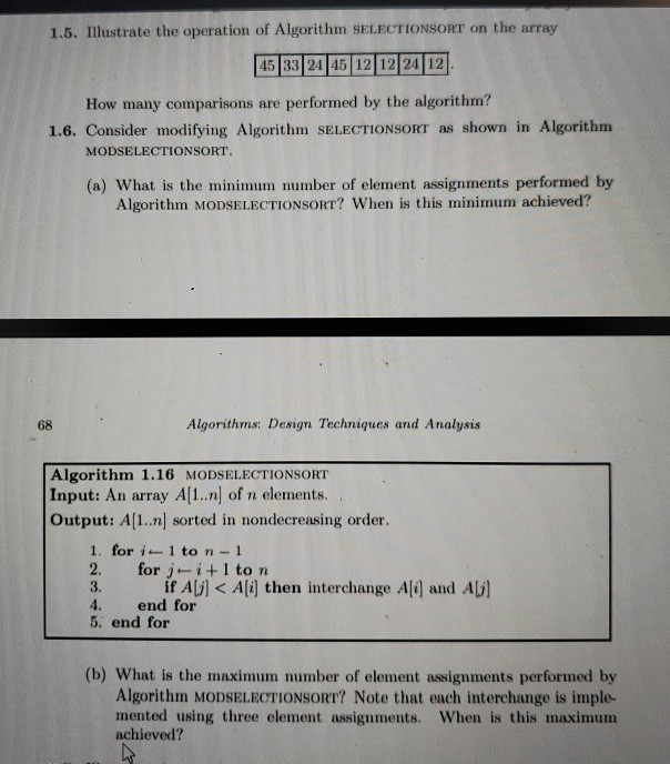 Solved 1.5. Illustrate the operation of Algorithm | Chegg.com