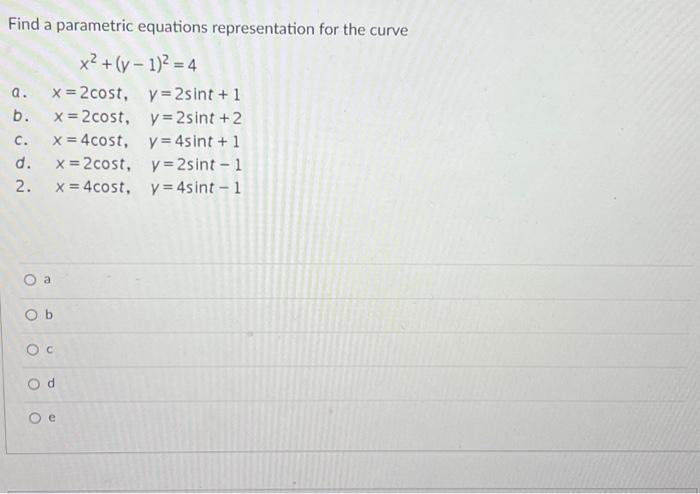 Solved Find a parametric equations representation for the | Chegg.com