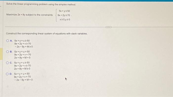 Solved Solve the linear programming problem using the | Chegg.com