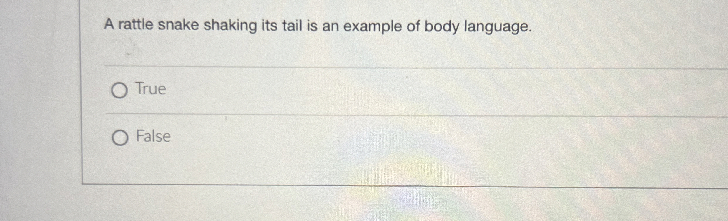 Solved A rattle snake shaking its tail is an example of body | Chegg.com