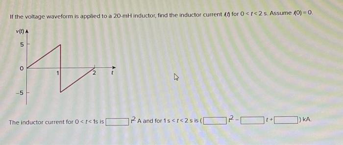 Solved If The Voltage Waveform Is Applied To A 20−mh