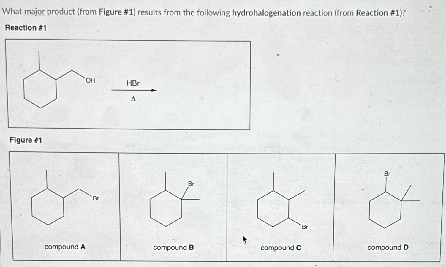 Solved What major product (from Figure #1) ﻿results from the | Chegg.com