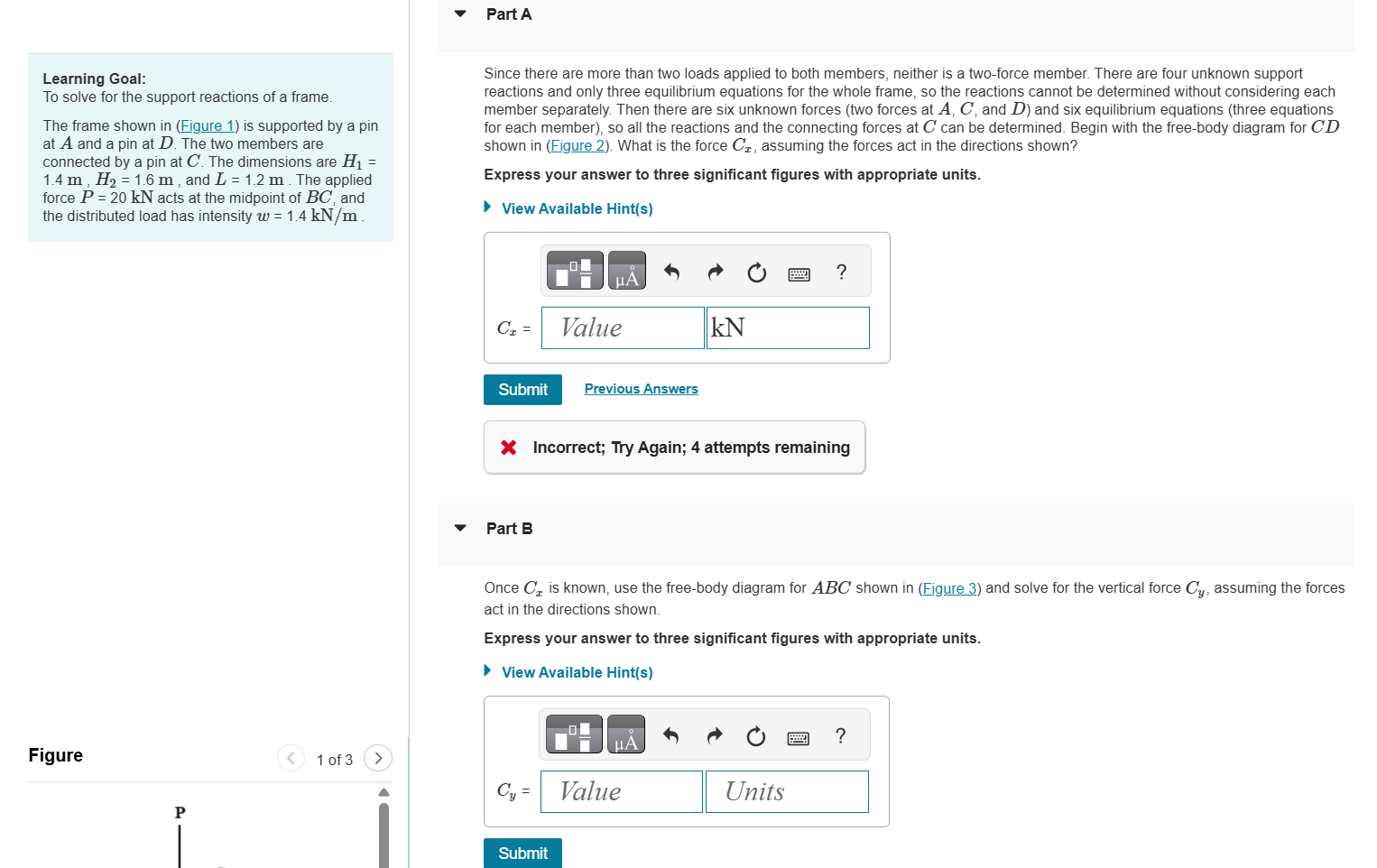 Solved Part ALearning Goal:To solve for the support | Chegg.com
