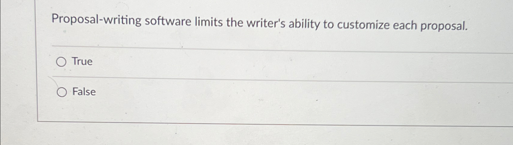 Solved Proposal-writing software limits the writer's ability | Chegg.com