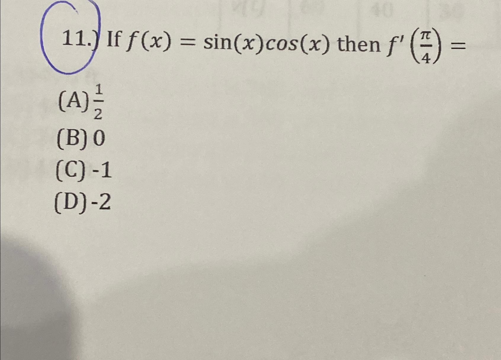 Solved If f(x)=sin(x)cos(x) ﻿then | Chegg.com