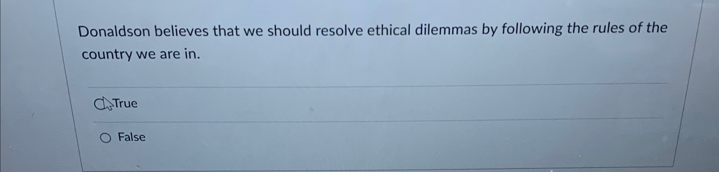Solved Donaldson believes that we should resolve ethical | Chegg.com