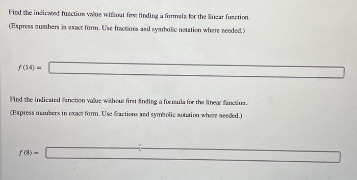 Solved Consider the following linear function with the given | Chegg.com