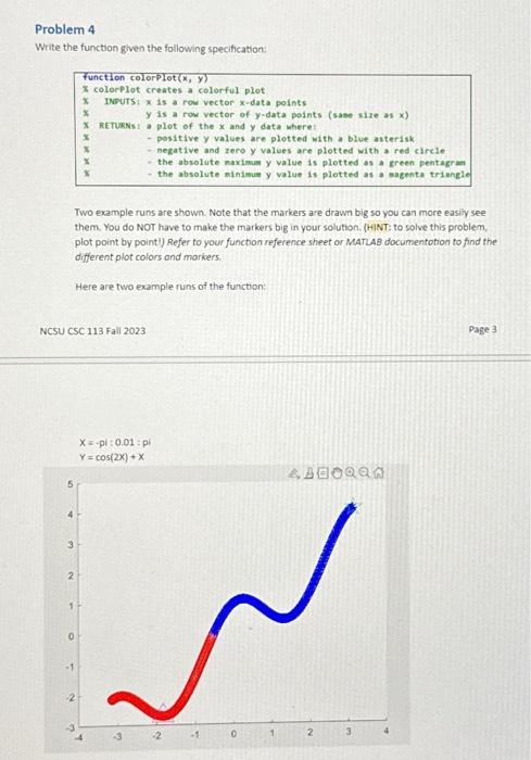 Solved oblem 4 ite the function given the following | Chegg.com