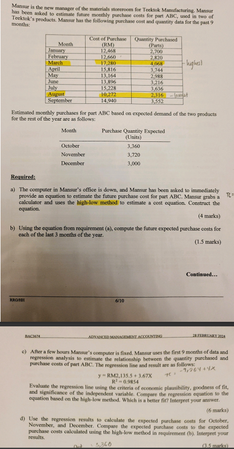 Solved Question 3 - ﻿Part BRequired:a) ﻿The computer in | Chegg.com