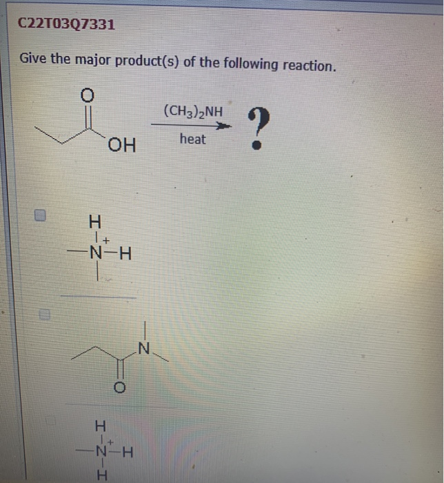 Solved C22T0307331 Give the major product(s) of the | Chegg.com
